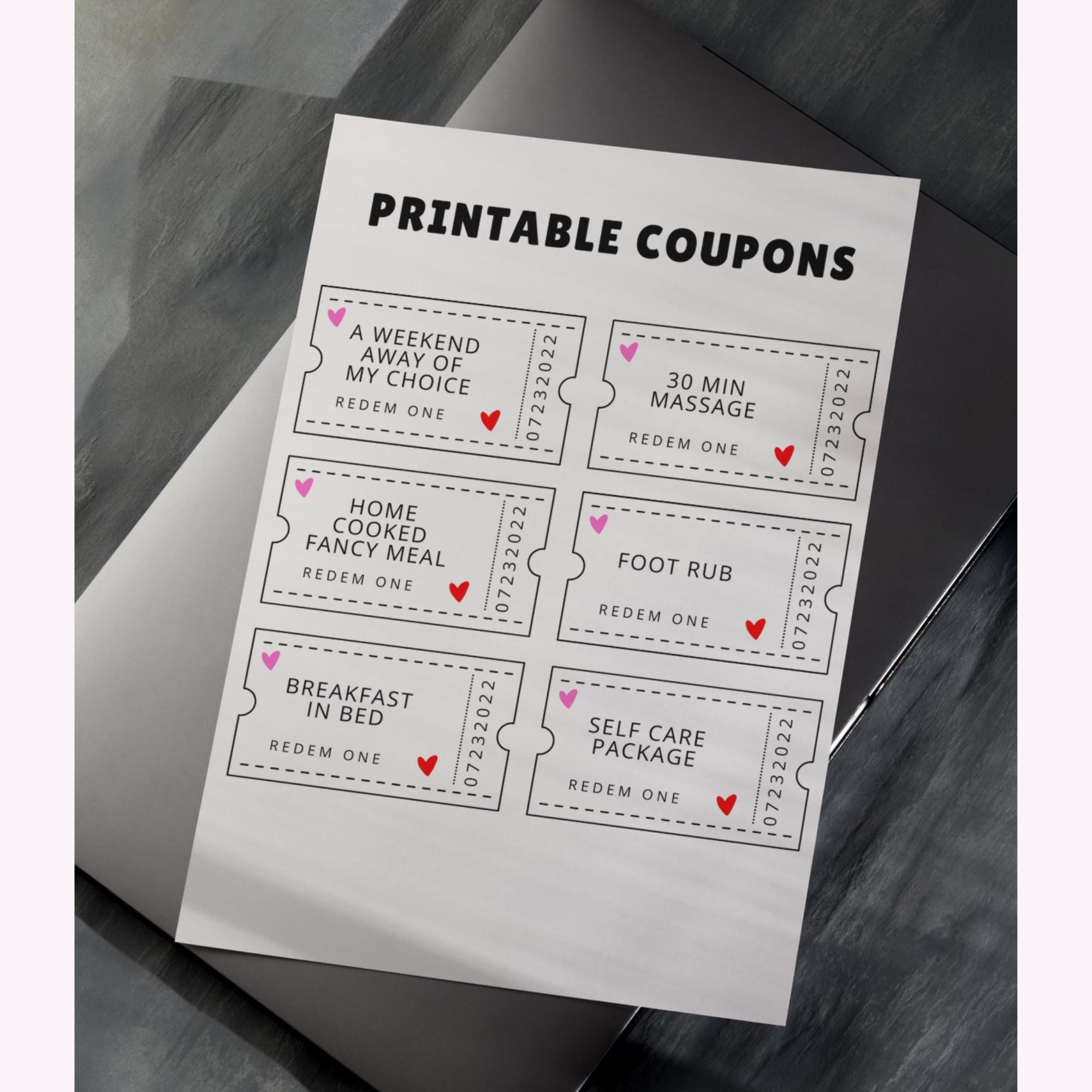 Printable Love Coupons for Couples, Date Night Ideas, Fun and Flirty ...