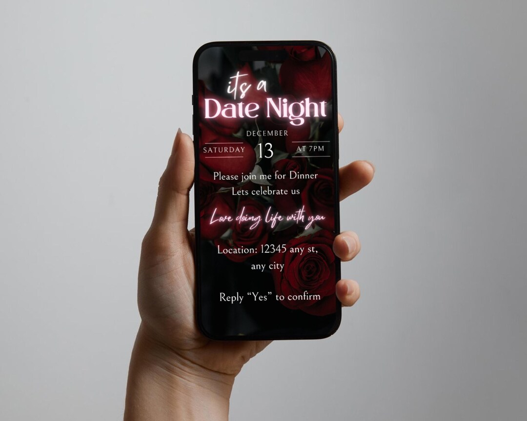 Romantic Date Night Invitation, Dinner Invitation for Couples, Date ...