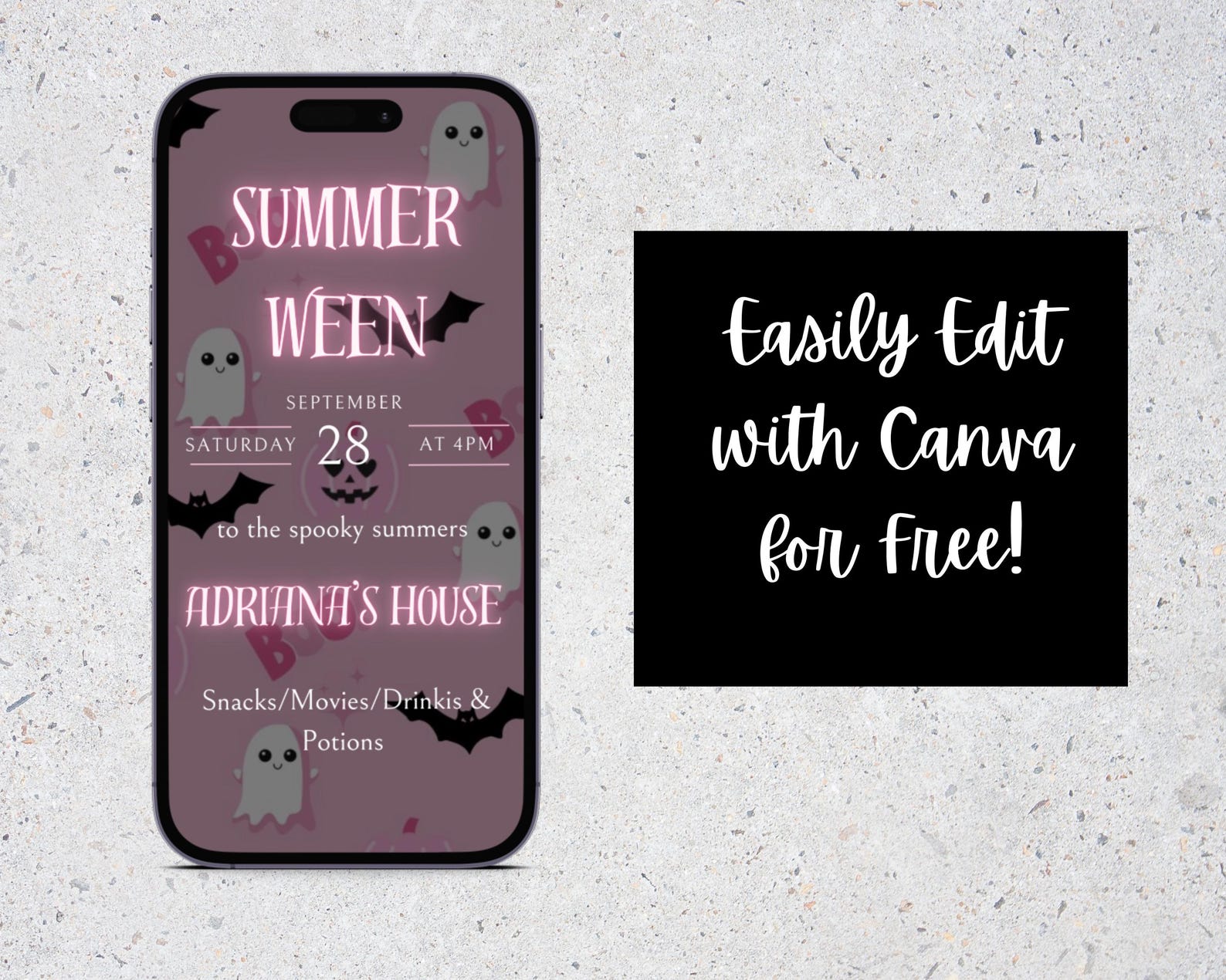 Summerween Party Invitation, Summer Halloween Party Invite, Summer ...