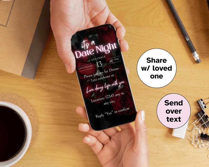 Romantic Date Night Invitation, Dinner Invitation for Couples, Date ...