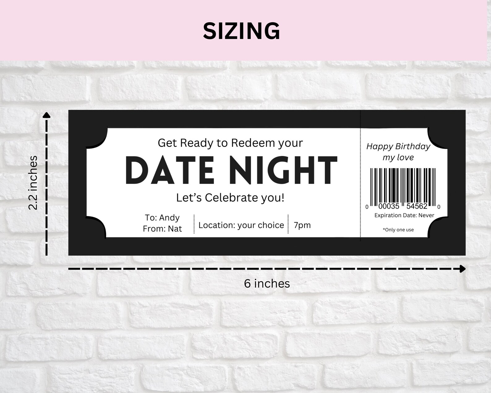 20 Custom Gift Coupons, Printable Vouchers for Couples, Date Night Idea ...