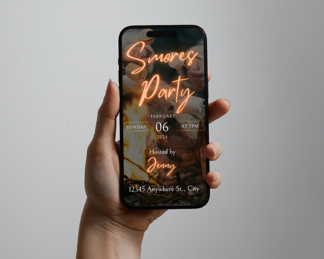 Digital Bonfire Invitation Template, Backyard Bonfire Evite, Bonfire ...