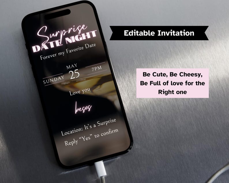 Cute Surprise Date Night Invitation, Anniversary, Special Event Dinner ...