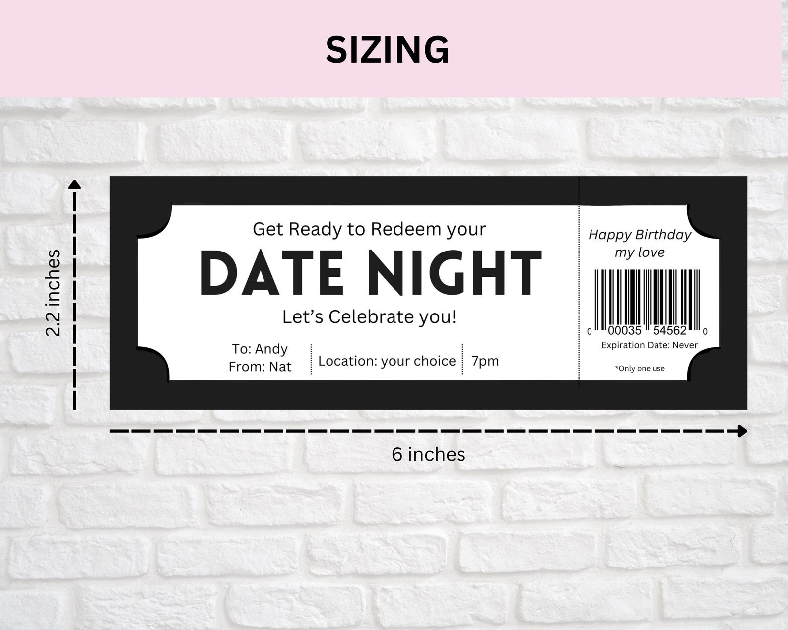 Custom Date Night Coupon, Digital Gift Ticket, Date Night Idea ...