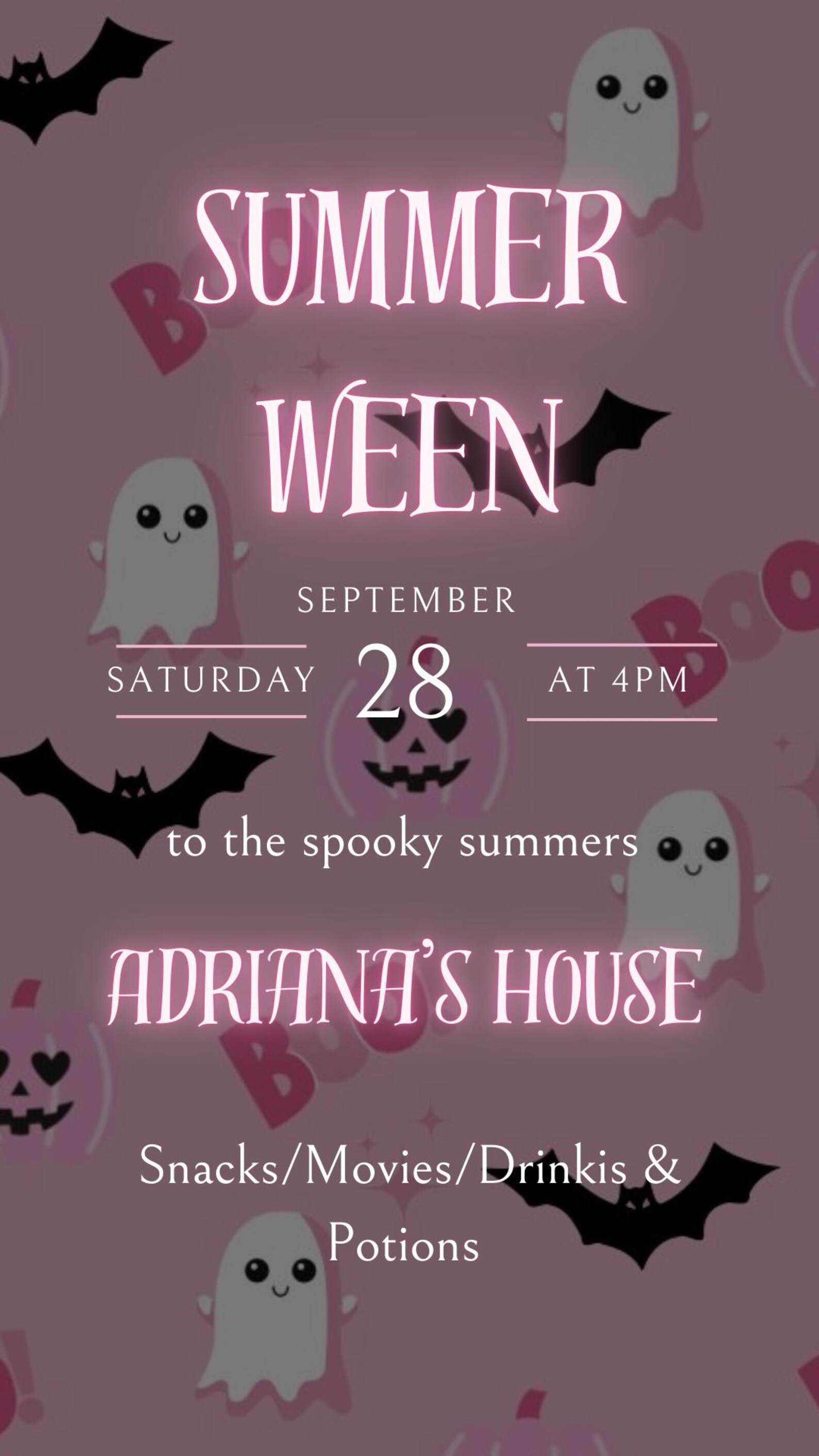 Summerween Party Invitation, Summer Halloween Party Invite, Summer ...