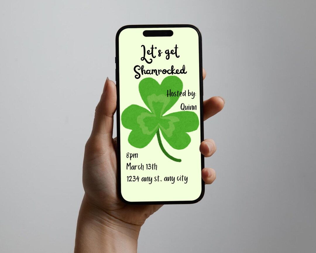 Happy Saint Patrick's Day Invitation, Let's Get Shamrocked Evite, St ...