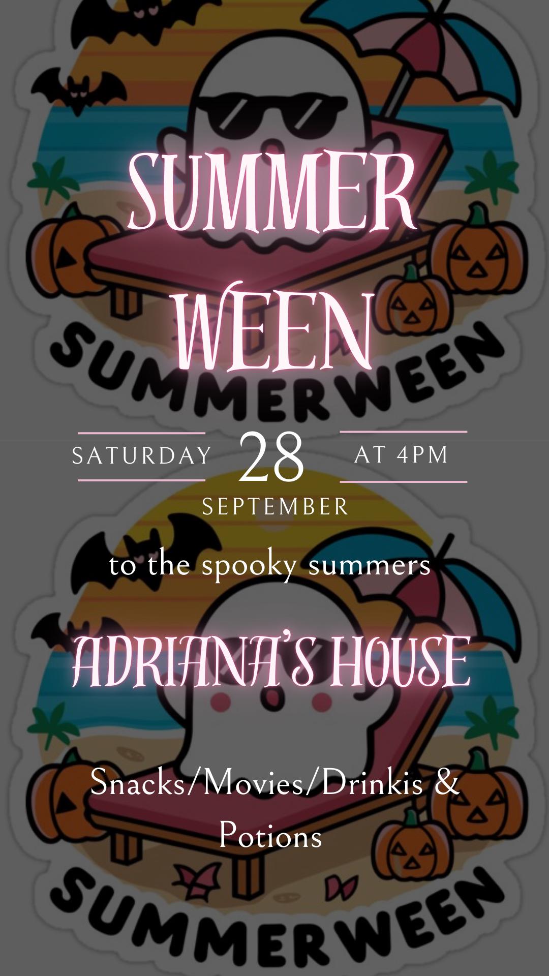 Summerween Party Invitation, Summer Halloween Party Invite, Summer ...