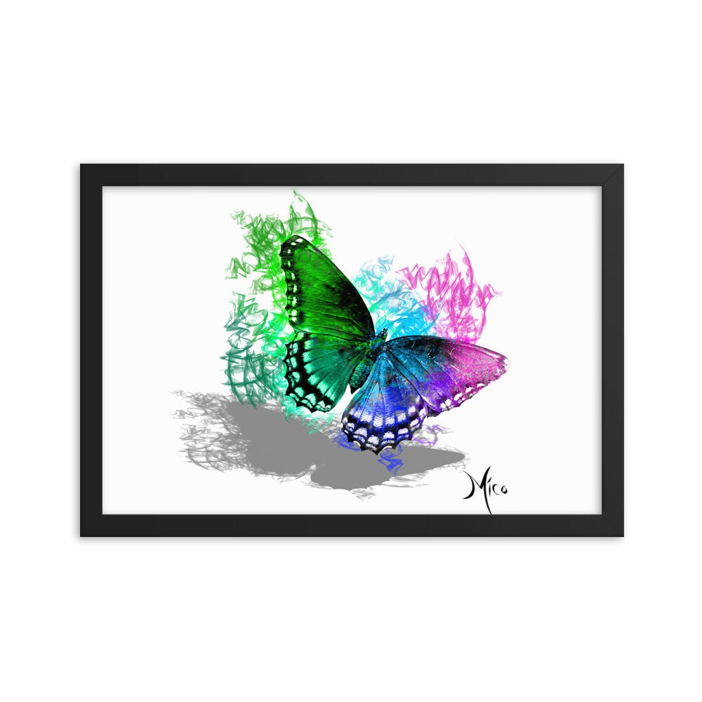 Butterfly Bursting Into Color Framed Poster - Etsy