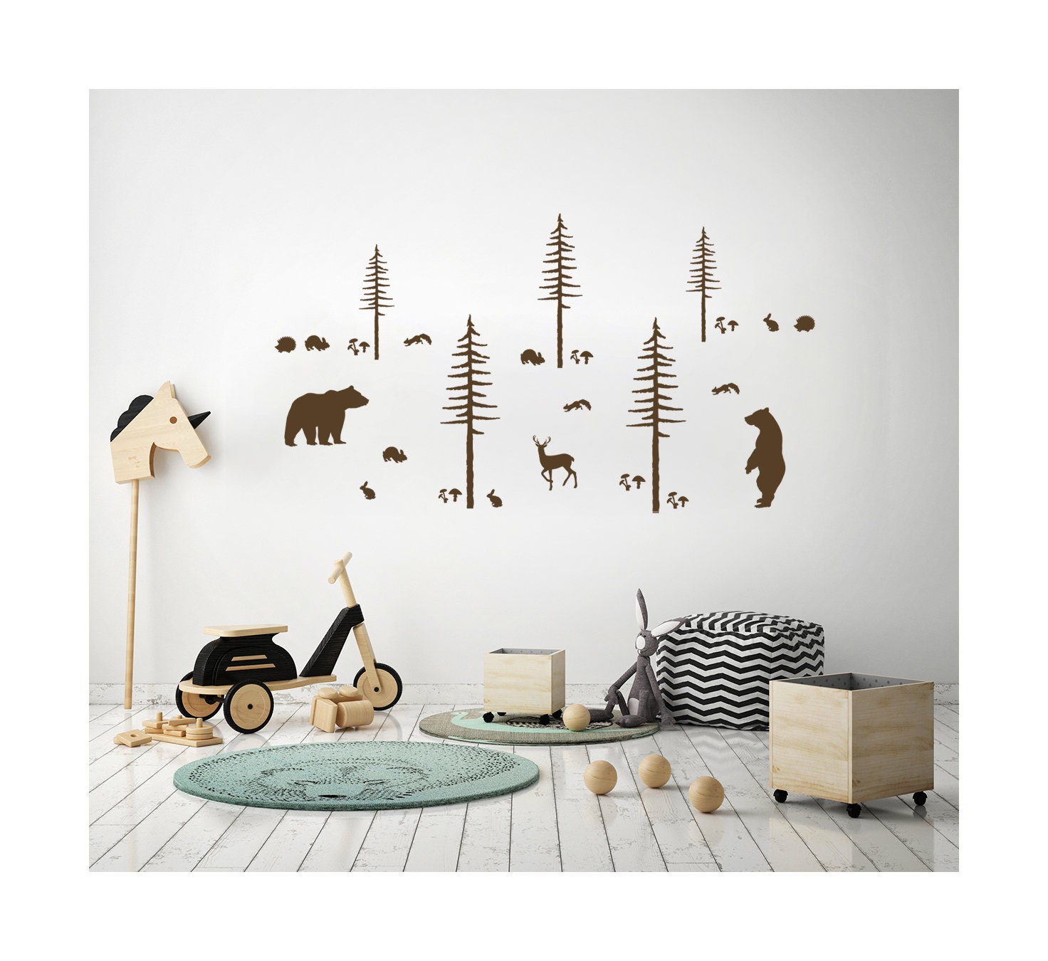 Removable Wall Art Vinyl Decal Decoration Woodland Forest Animals ...