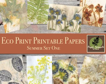 Eco Dyed Nature Prints Digital Download Junk Journal Pages - Etsy