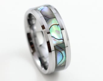 Abalone Wedding Ring | Etsy