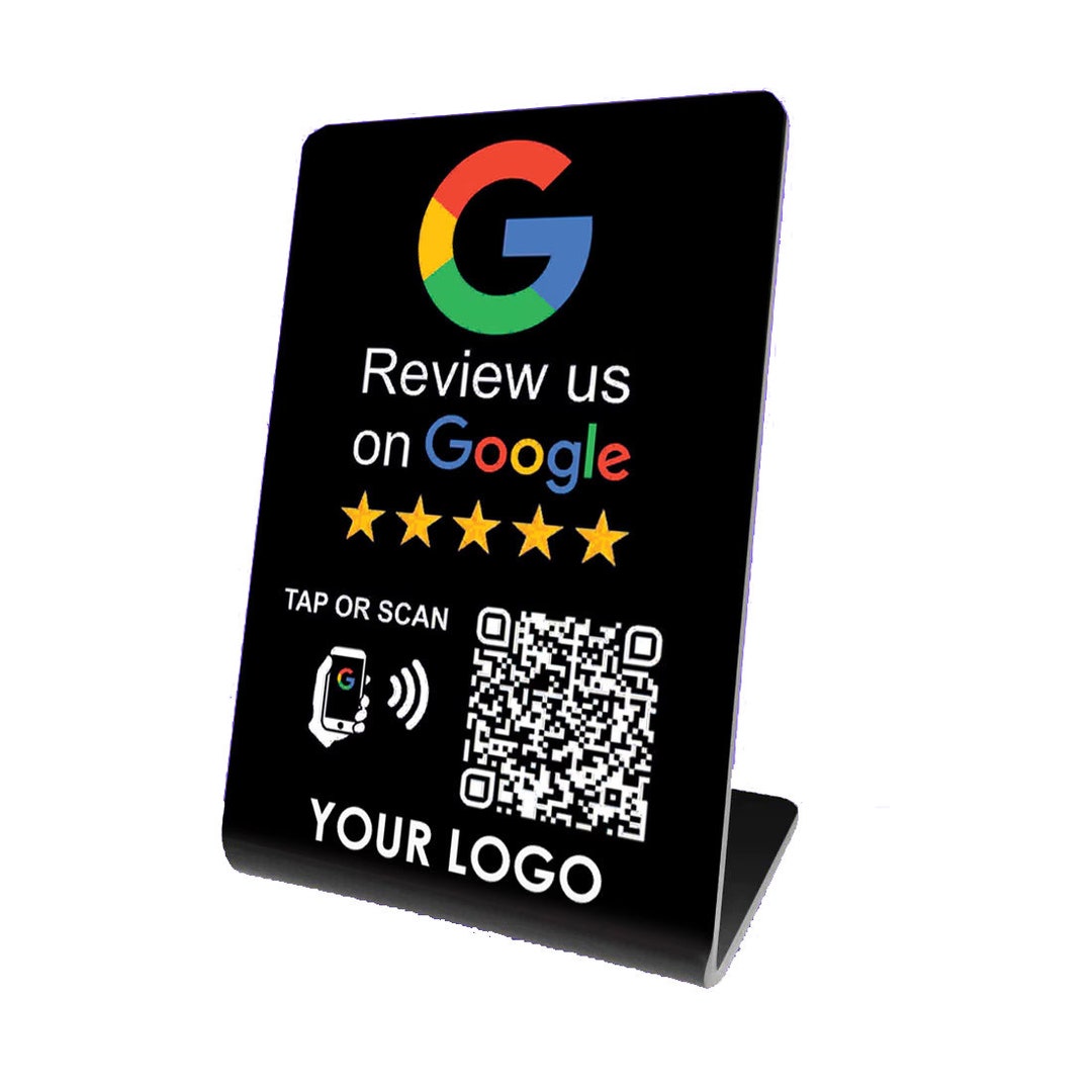 A5 Google Review Stand With Your Logo, With Nfc, Qrcode of Your Google ...