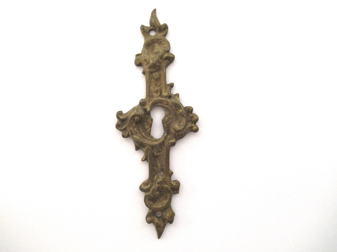 An Antique Ornate Brass Keyhole Cover. Ornamental Escutcheon - Etsy