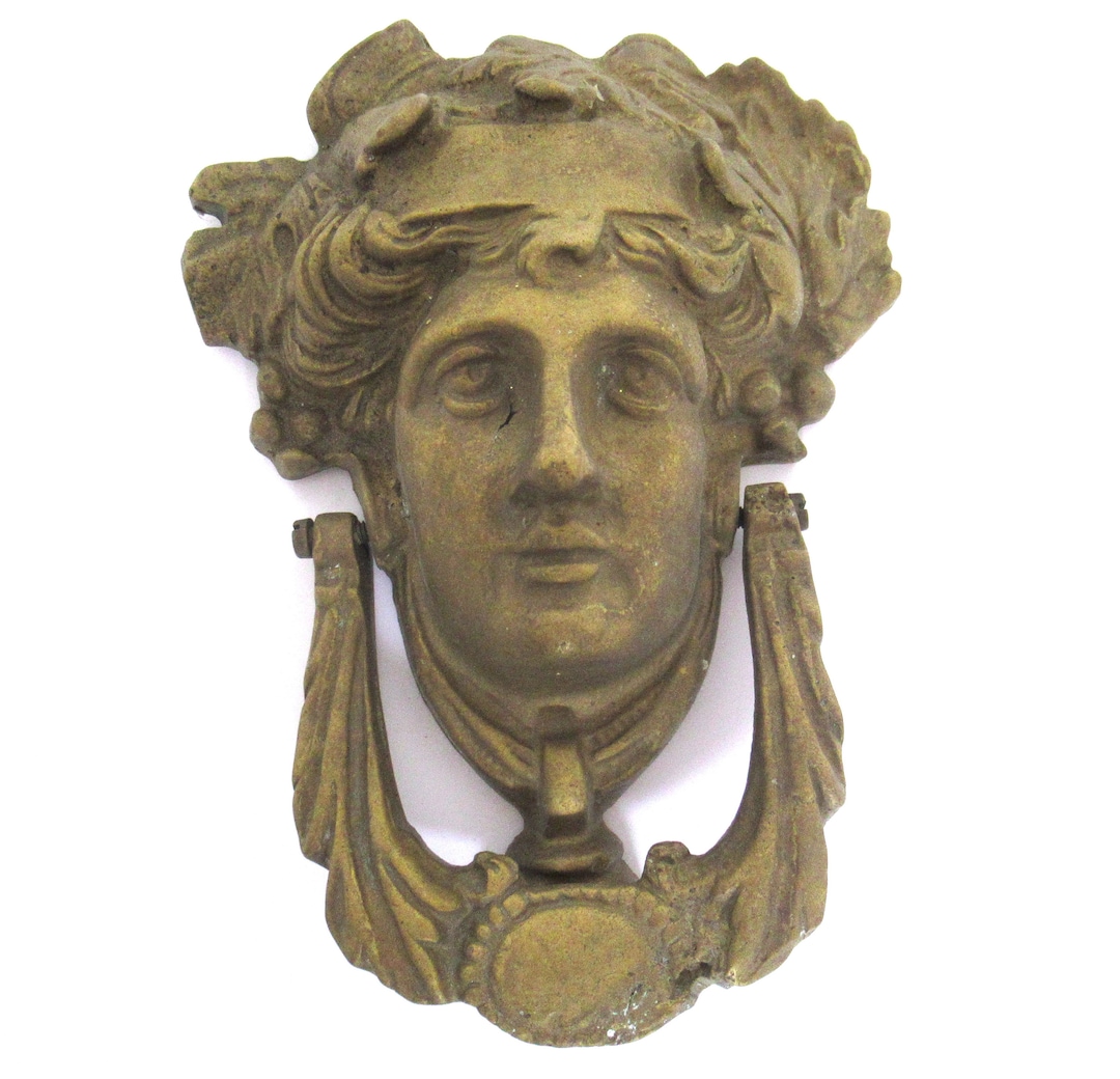 Antique Brass Door Knocker 6" Athena, Front Door Hardware. #89BG9FK2 - Etsy
