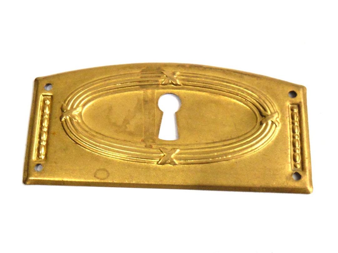 Authentic Antique Art Deco Keyhole Cover, Stamped Escutcheon, Keyhole ...