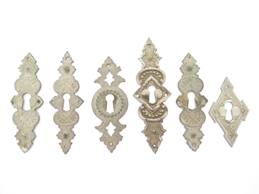 Vintage Stamped Metal Keyhole Escutcheon: Ornate Key Hole Cover - Etsy