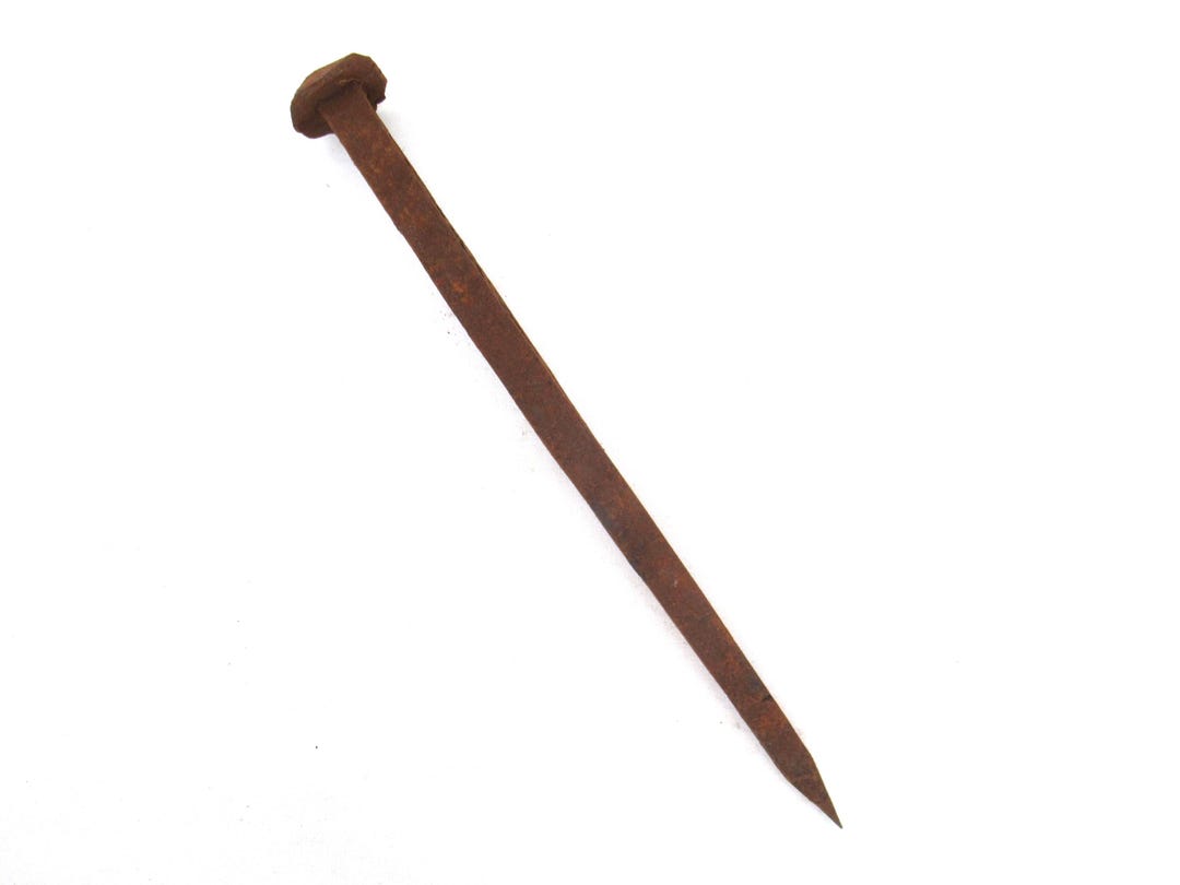 Large Hand Forged Rose Head Nail: Authentic Rusty Iron Spike - Etsy