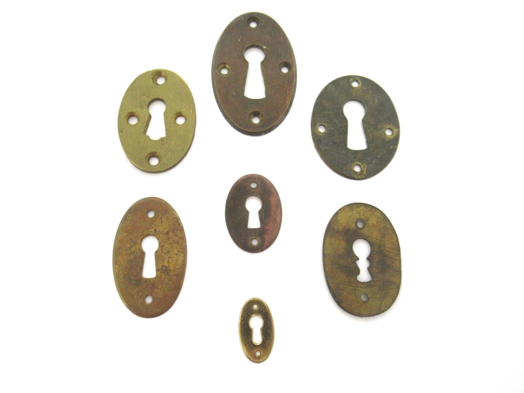 Vintage Brass Oval Escutcheon, Key Hole Cover, Frame, Plate, Keyhole ...