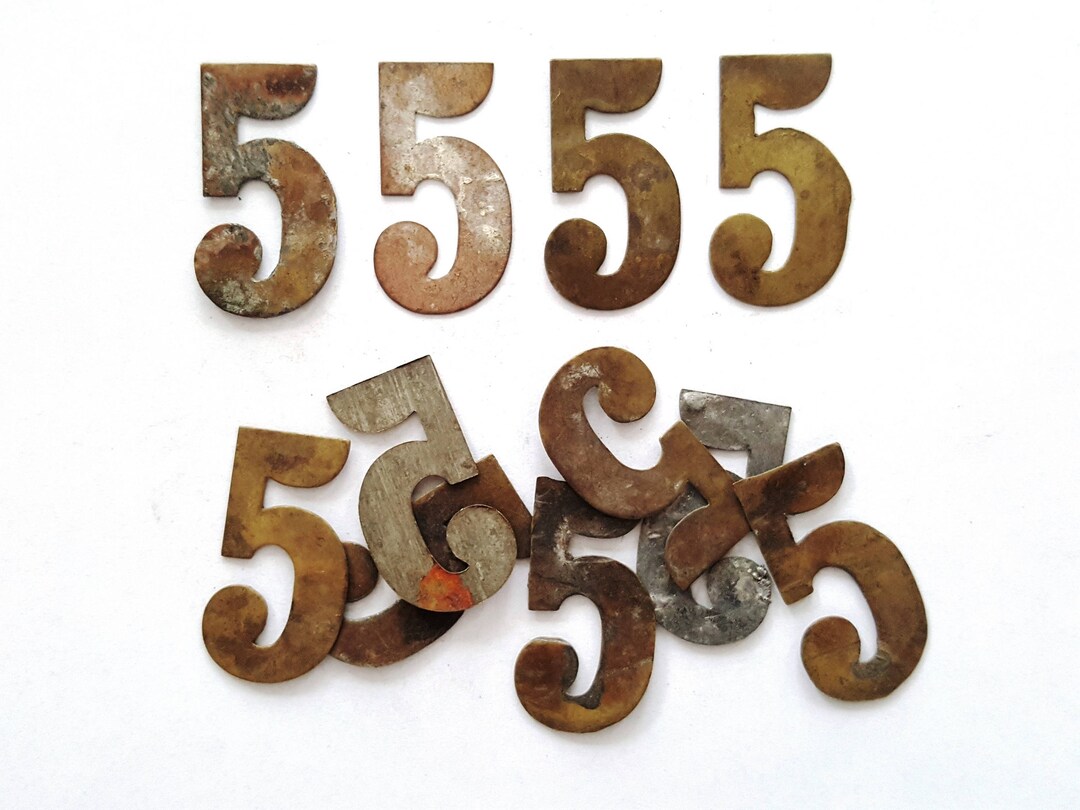 Antique Brass Number Five: Shabby Chic Table Number - Etsy