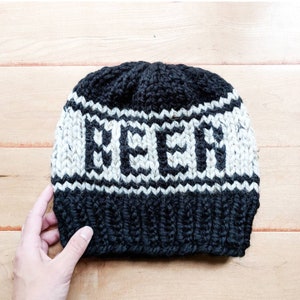 PATTERN: Beer Beanie | Knit Brew Lover Toque | Fair Isle Knitting | Hat ...