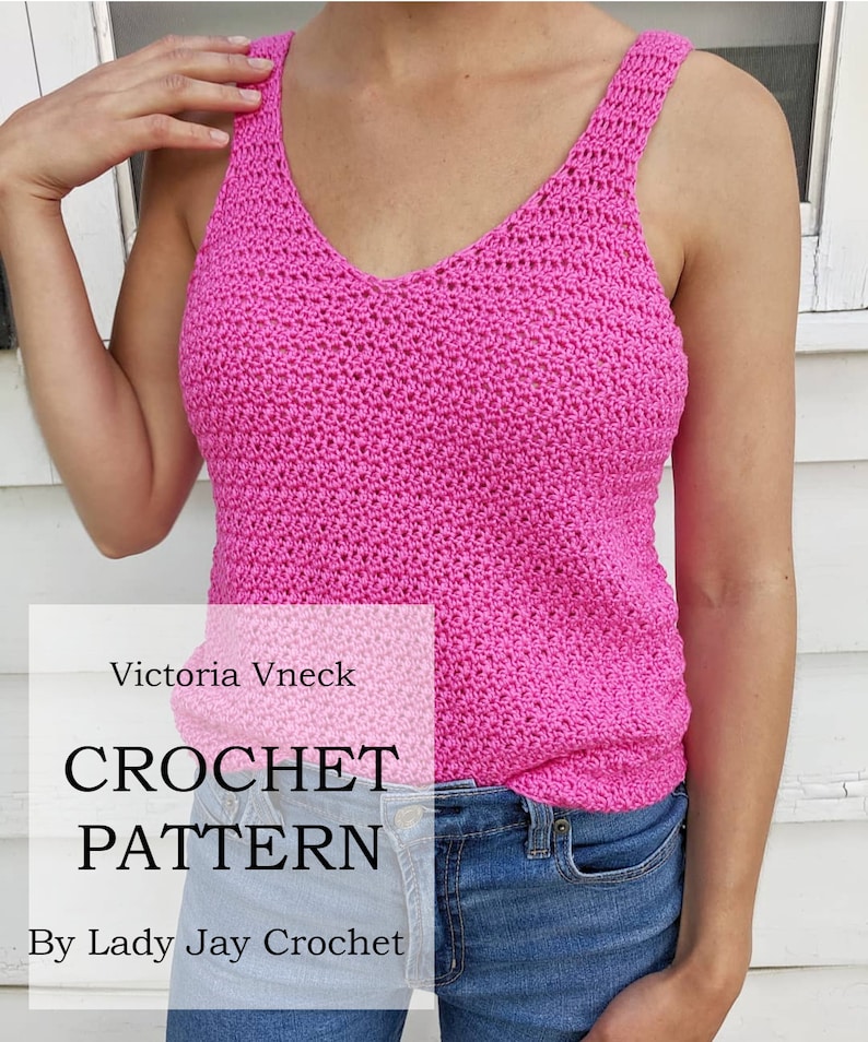 PATTERN: Victoria Vneck | Crochet Tank Top Pattern | Simple Crochet ...