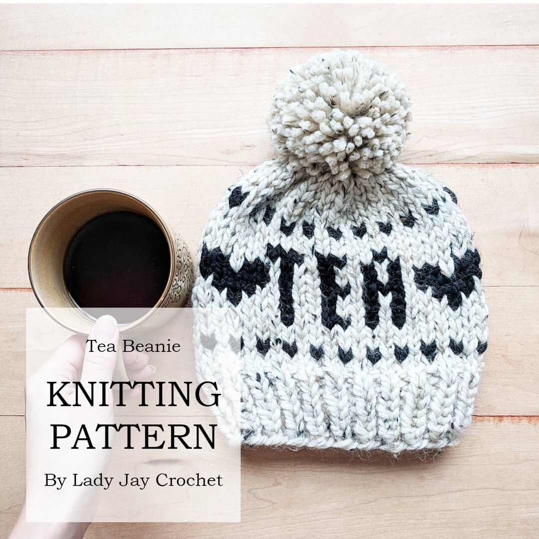 PATTERN: Knit Tea Beanie | Fair Isle Knit Hat Design | Knit Heart ...