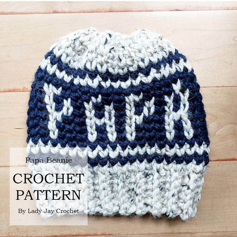 PATTERN: Crochet Papa Beanie DIY Crochet hat pattern | Etsy