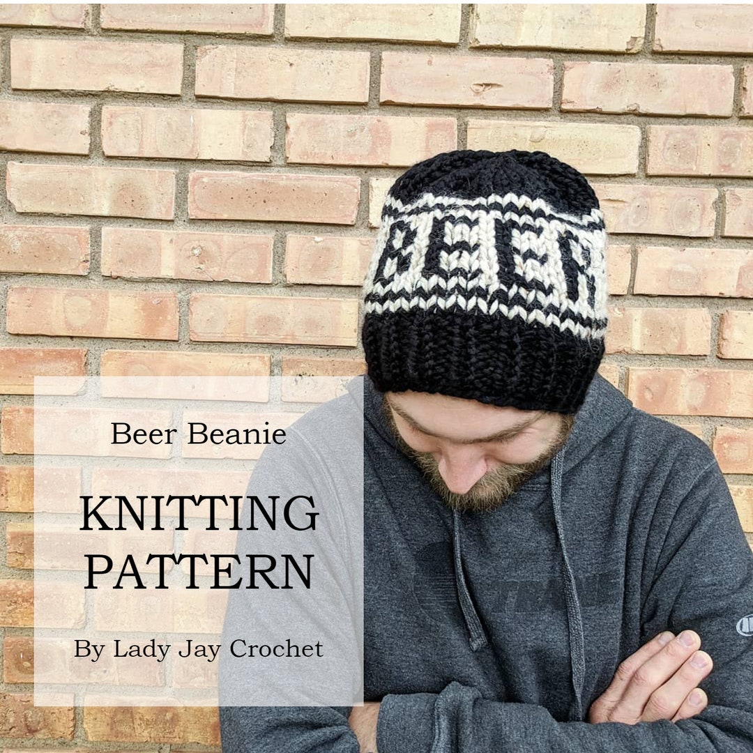 PATTERN: Beer Beanie | Knit Brew Lover Toque | Fair Isle Knitting | Hat ...