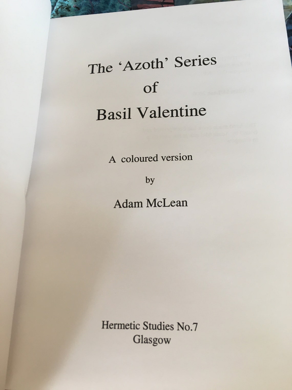 The 'azoth' Series of Basil Valentine Hermetic - Etsy