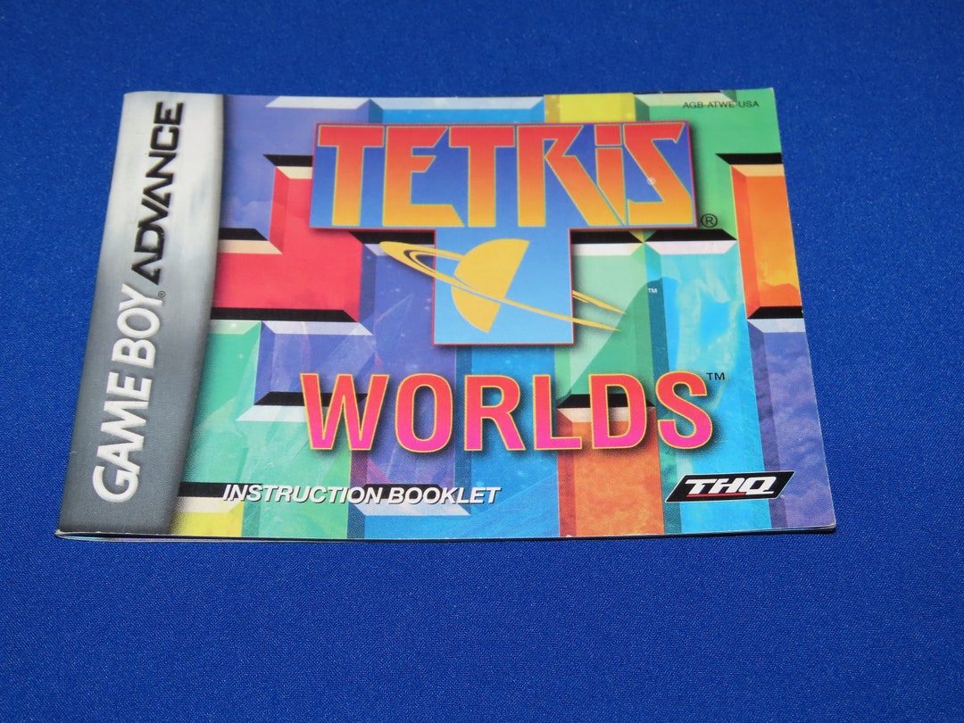 Tetris Worlds Gameboy Advance Official Video Game GBA Instruction Book ...