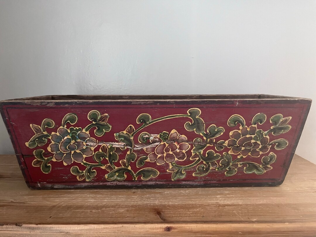 Vintage Wood Painted Planter Box - Etsy