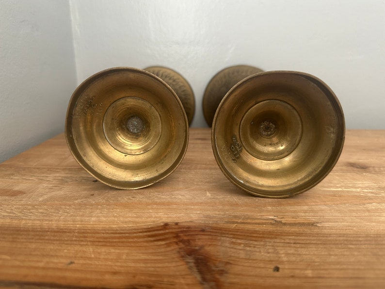 Set of 2 Bronze Engraved Trumpet Style Vases - Etsy