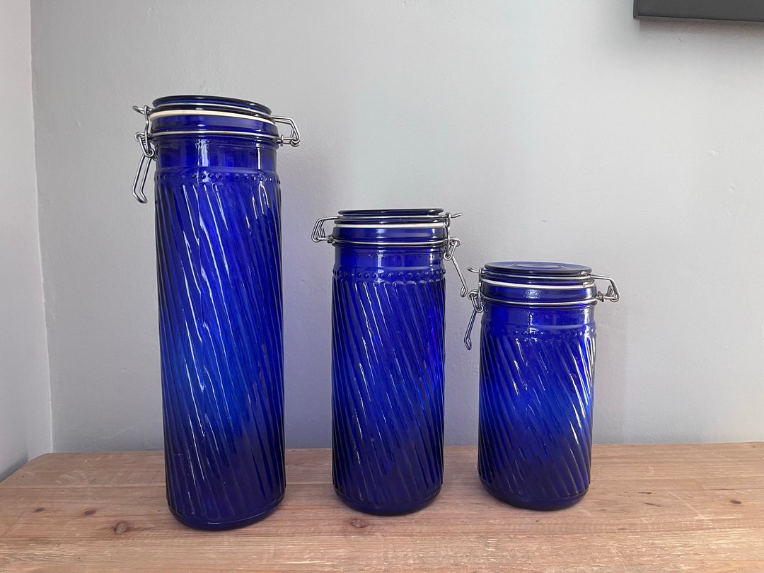Cobalt Blue Canister Set - Etsy