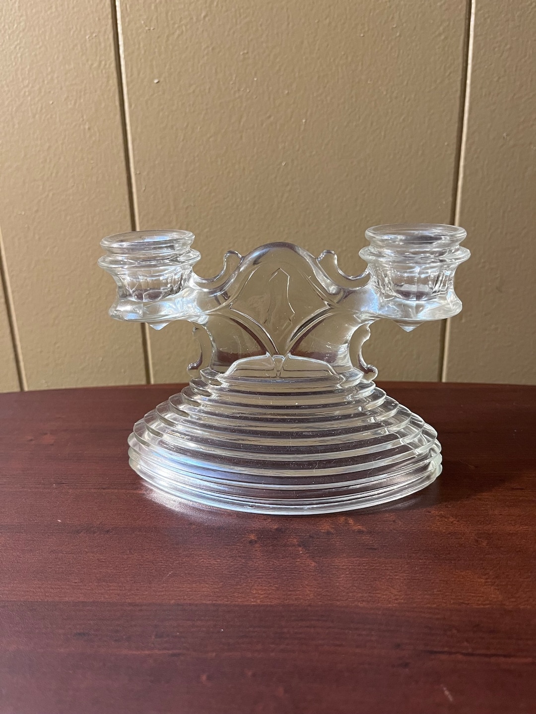 Vintage Manhattan Depression Glass Candle Stick Holder - Etsy