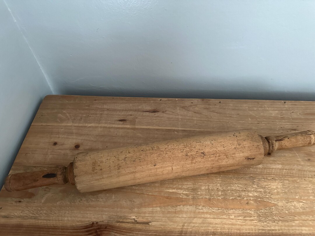 Vintage Large Wooden Rolling Pin - Etsy