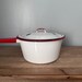Red and White Enamel Pot With Lid - Etsy
