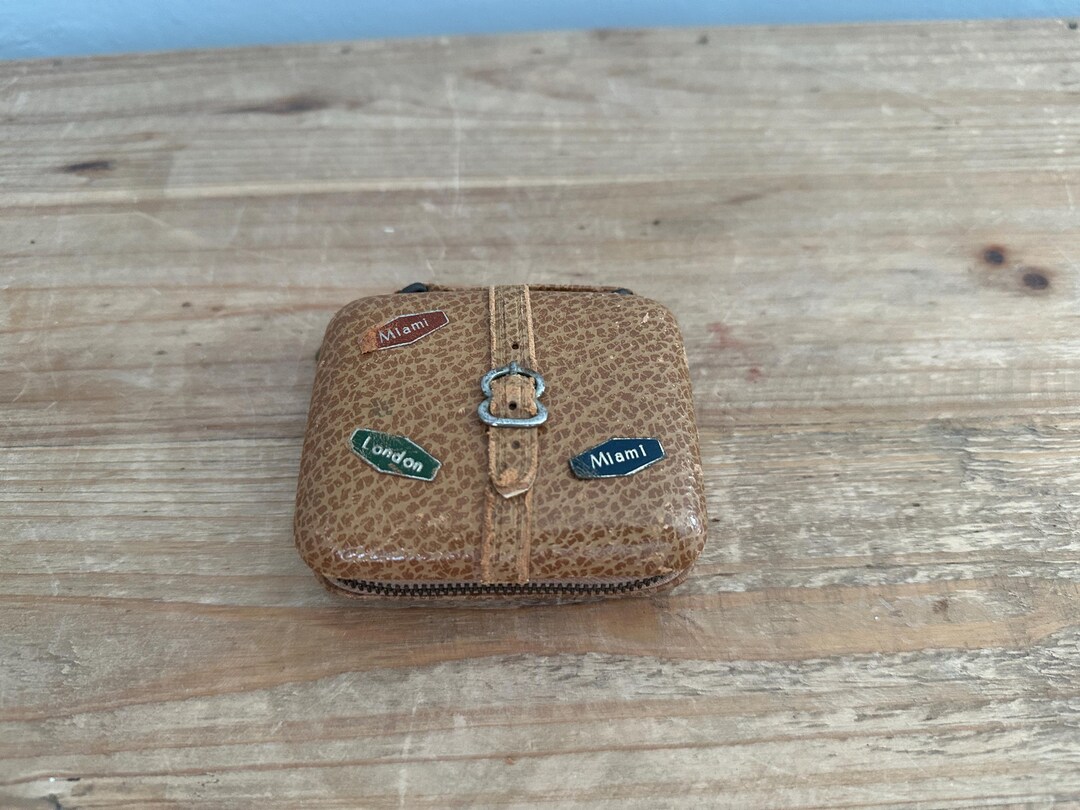Vintage Leather Suitcase Travel Alarm Clock - Etsy