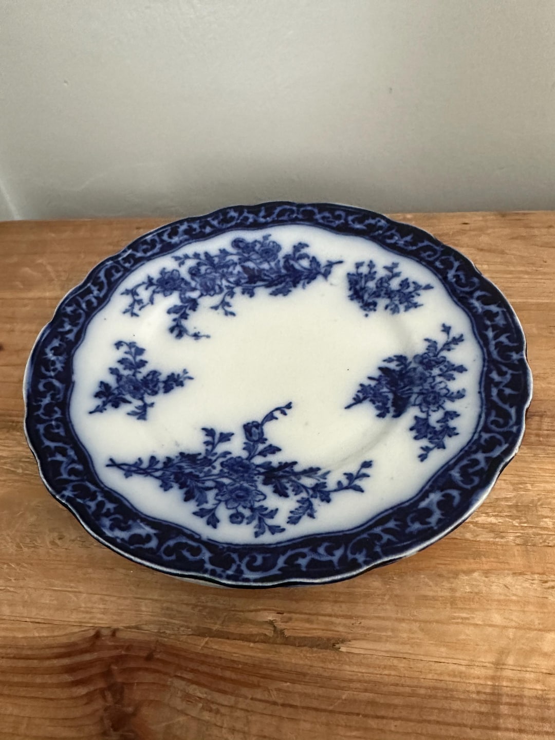 Antique Set of 2 Touraine Flow Blue Plates by Stanley Pottery - Etsy
