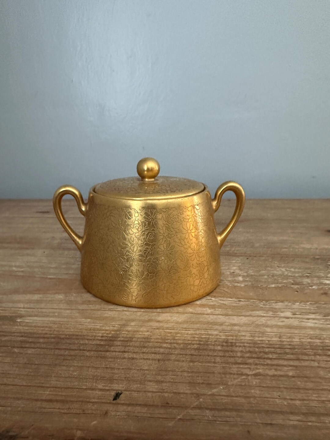 Vintage Mid-century Modern Pickard Gold Tone Embossed Sugar Bowl - Etsy