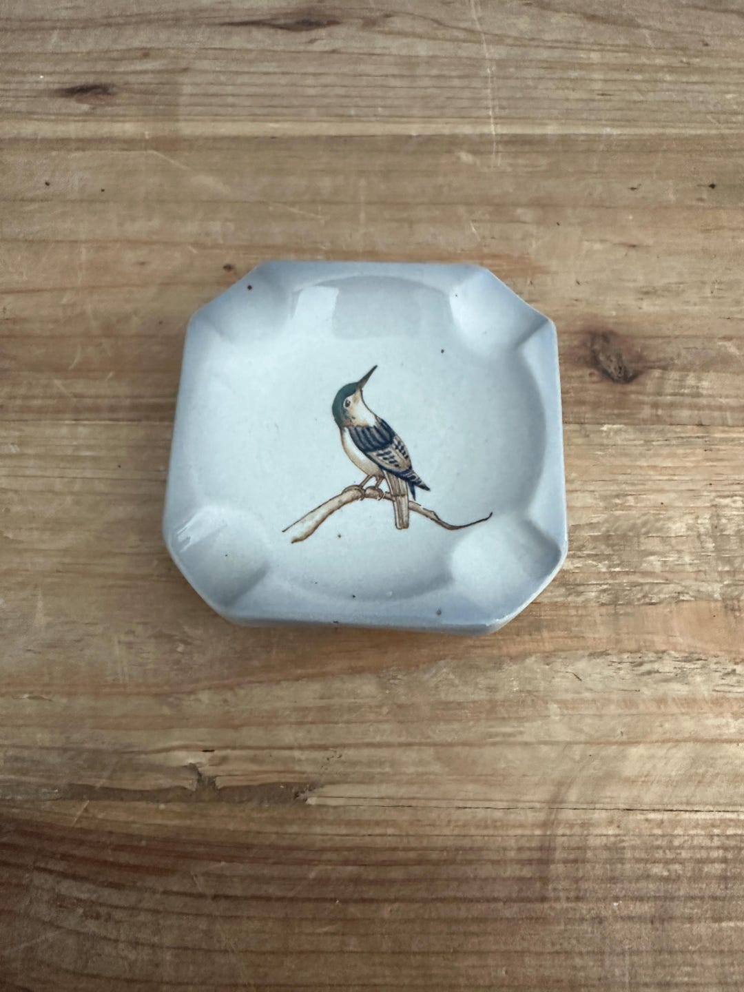 Vintage Ceramic Hand Painted Bird Ashtray - Etsy