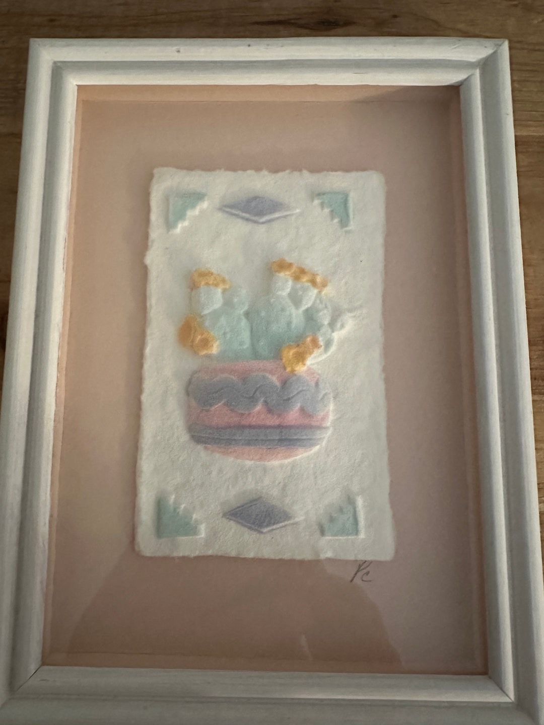 Pastel Hand Cast Paper Cactus in Frame - Etsy