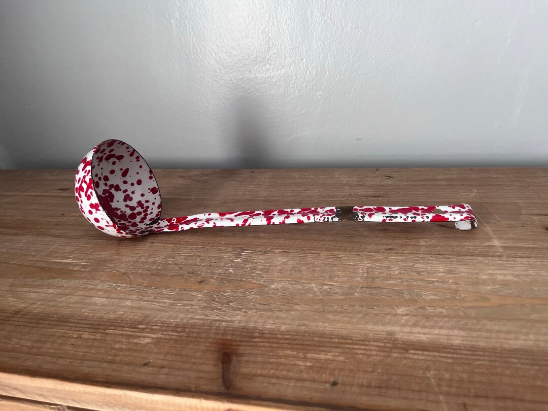 Red Splatter Ware Enamel Ladle - Etsy