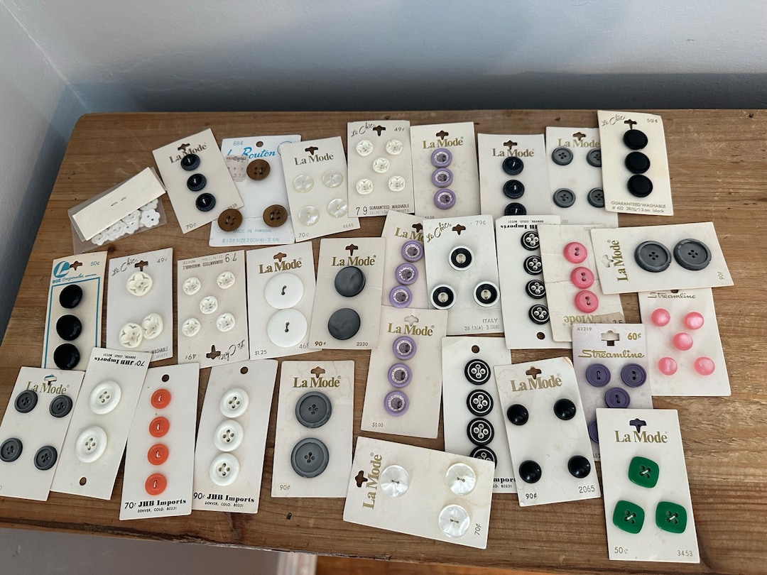 Vintage Buttons on Cards - Etsy