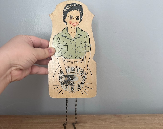 Vintage Woman Baking Googly Eye Clock - Etsy