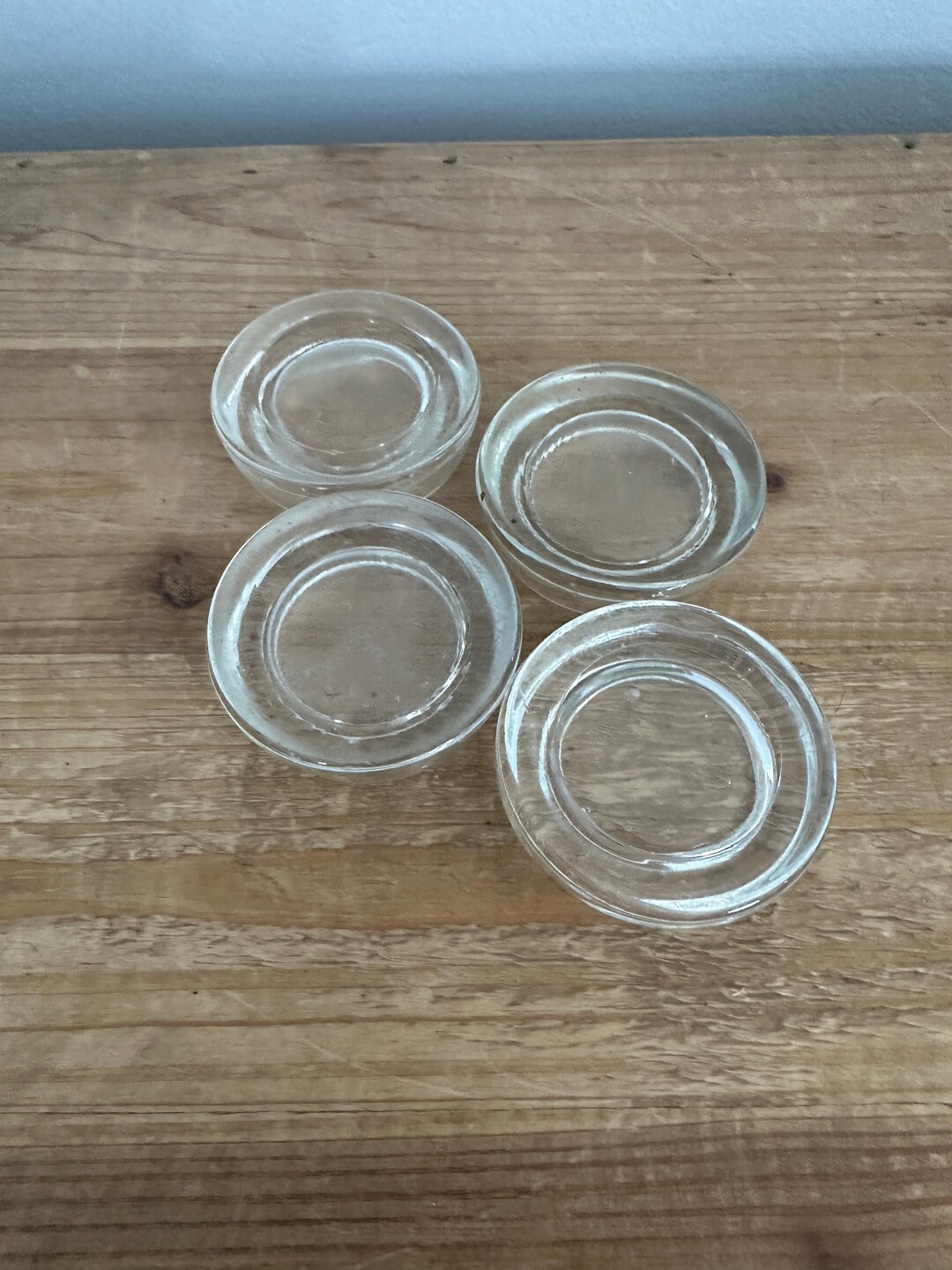 Set of 4 Vintage Glass Furniture Coasters - Etsy