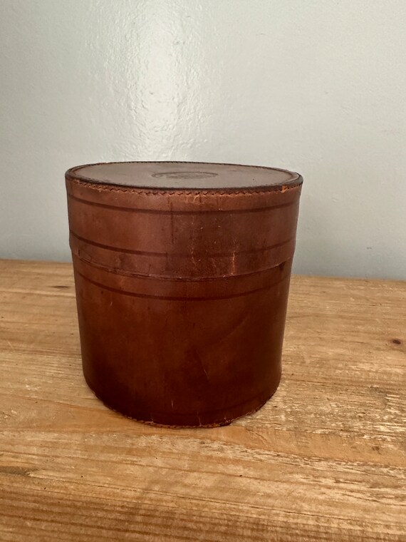 antique leather collar box - Gem