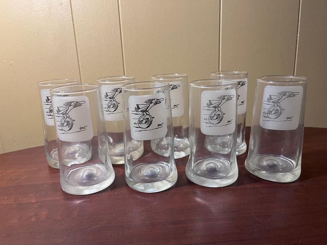 Set of 8 Johnny BC Pinched Glass Tumblers - Etsy