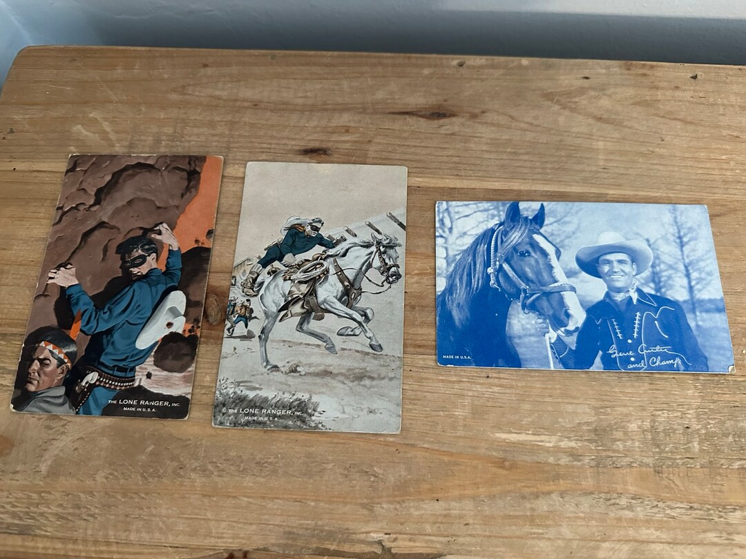 Set of 3 Vintage Lone Ranger Cards - Etsy