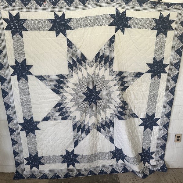 Blue Star Quilt - Etsy