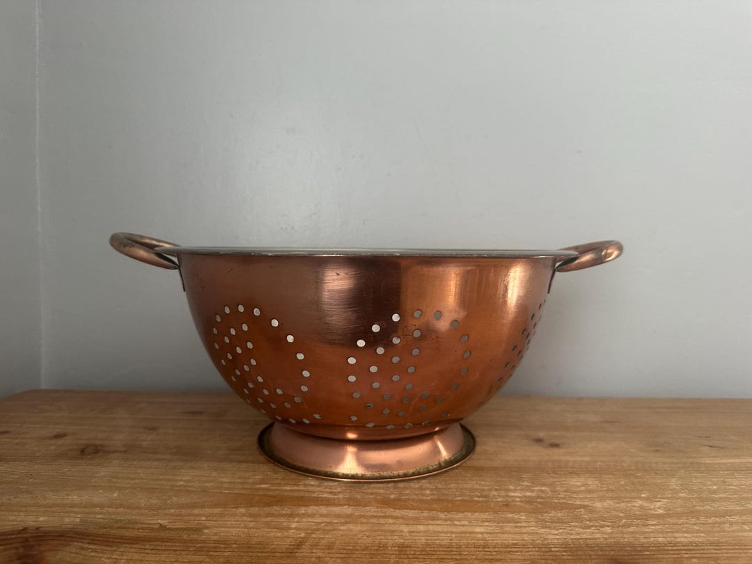 Vintage Copper Colander With Handles - Etsy